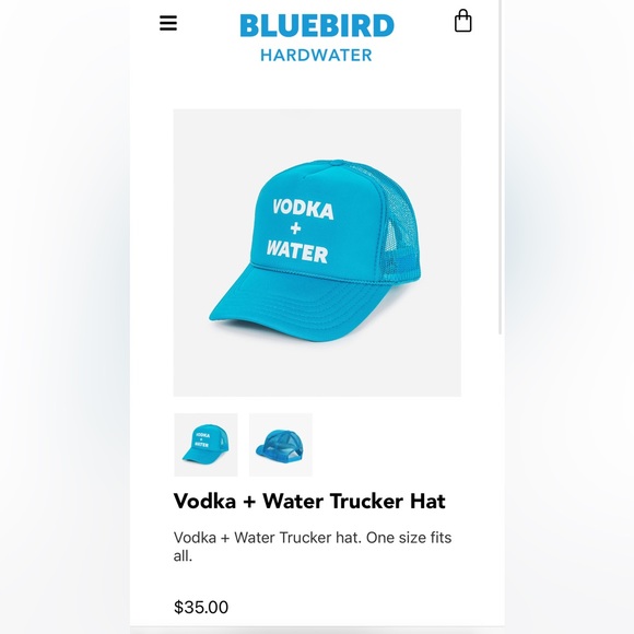Blue Bird | Accessories | Bluebird Vodka Water Trucker Hat | Poshmark